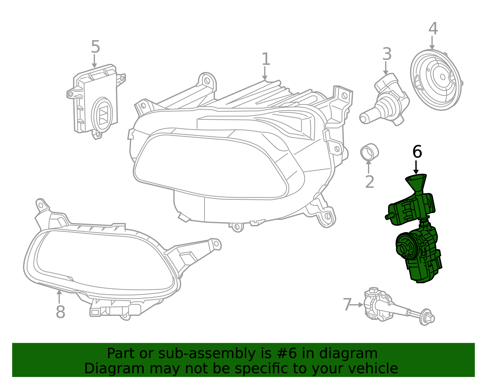 2014-2019 Jeep Cherokee Headlamp Leveling Module, Right 68226878AA ...