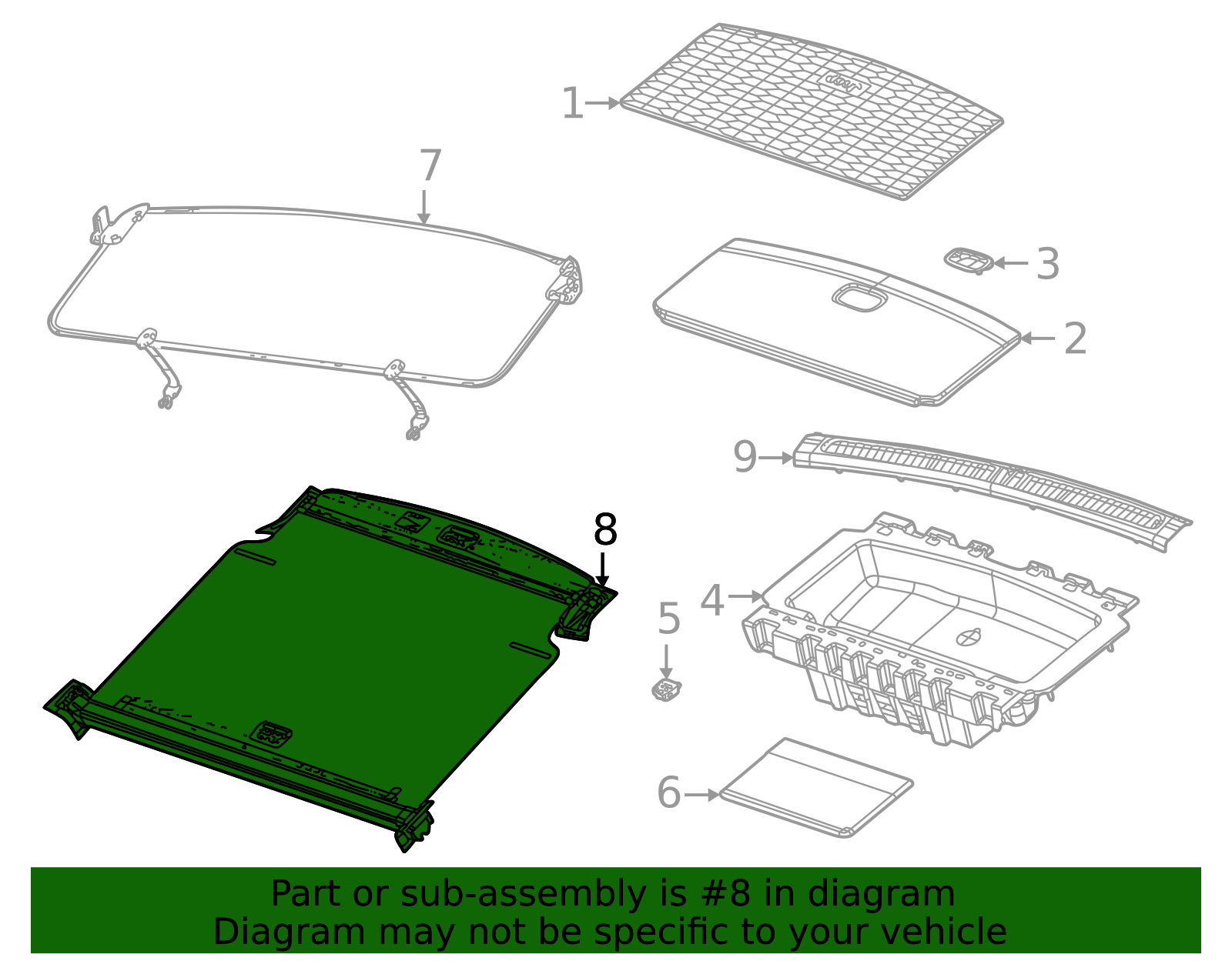 2021-2025 Jeep Grand Cherokee L Cargo Cover 6XQ86TX7AB | Mopar Parts Canada