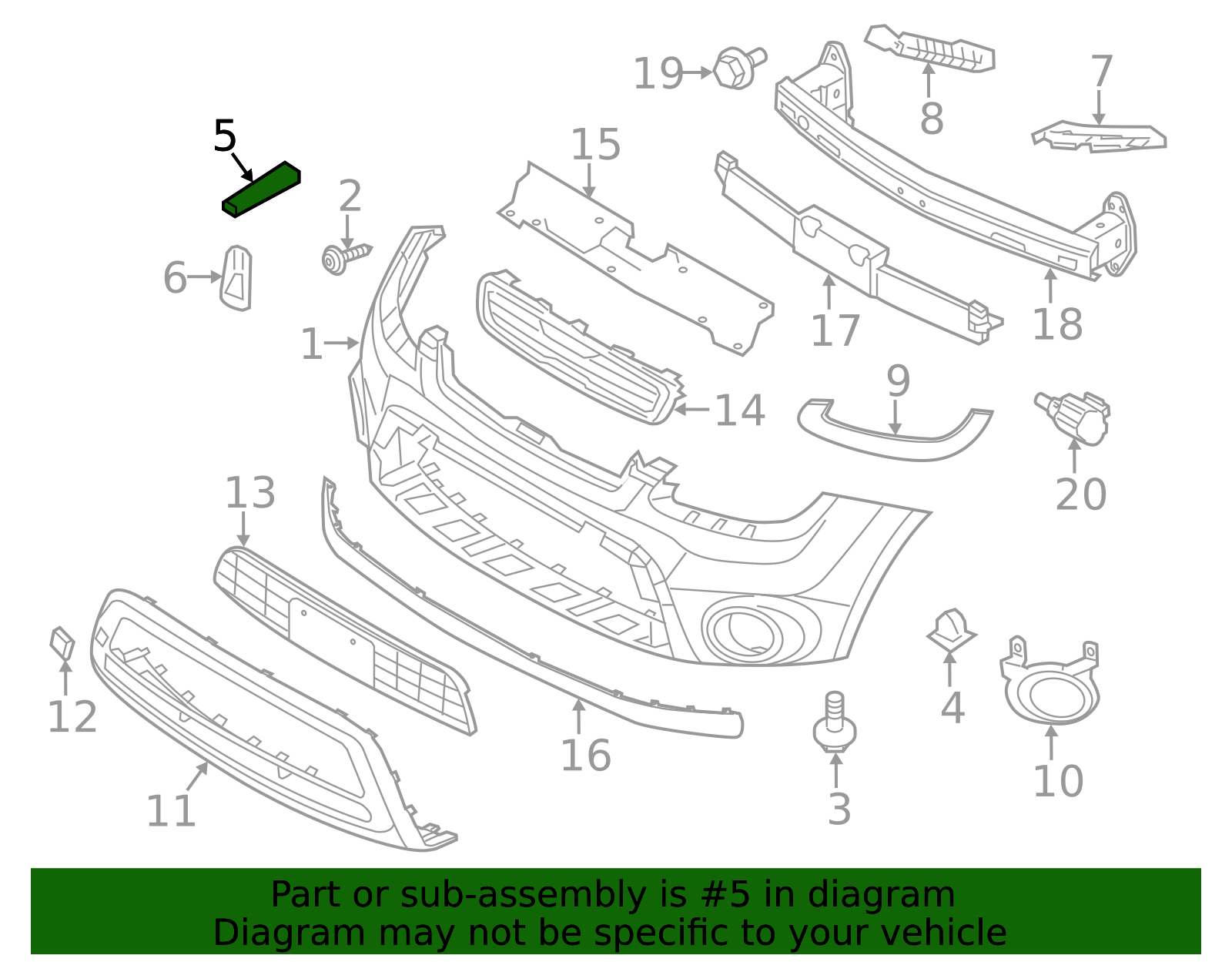 2012-2013 Kia Soul OEM NEW 12-13 Kia Soul Right Side Front Bumper Upper ...