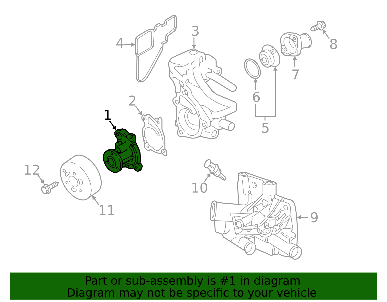 2018-2025 Nissan Water Pump 21010-5RB0A | Nissan Parts Central