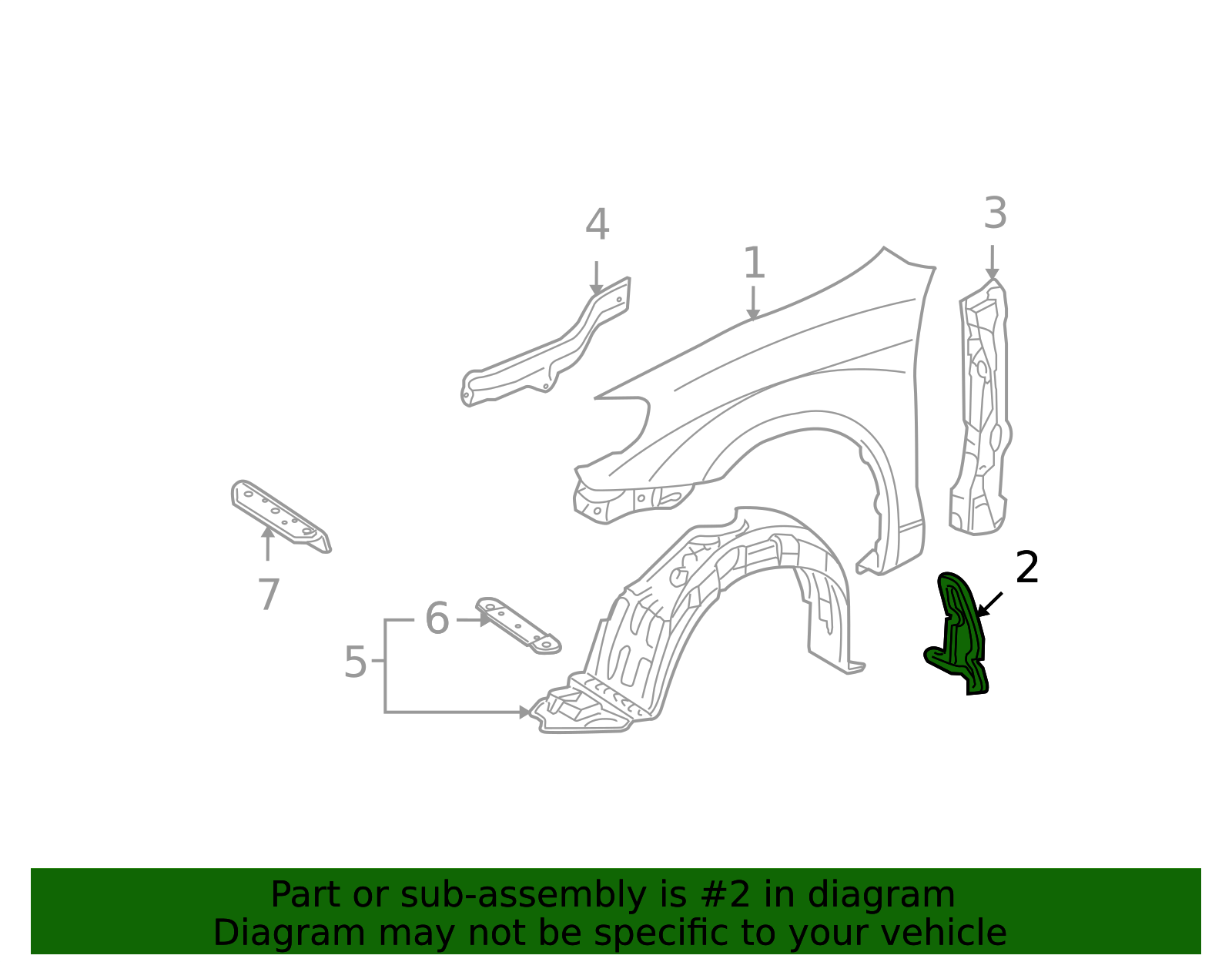 53834-02030 - Fender Support Plate - 2003-2008 Toyota Matrix | Nucar ...