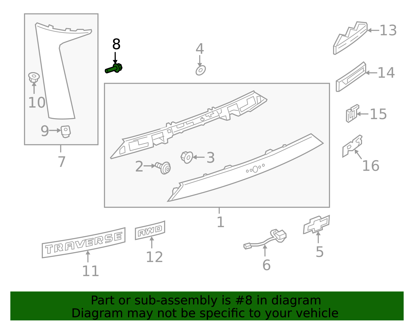 Cargo Partition Track Bolt 11548564 | Chevy Parts Pros