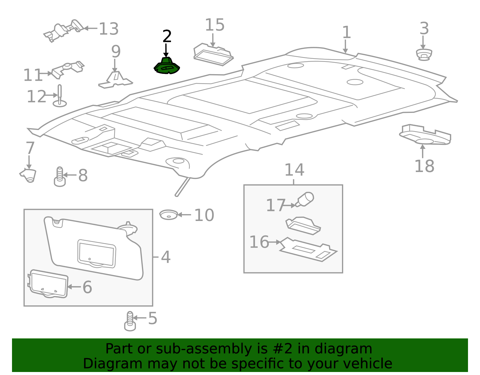 2011-2019 Ford | Headliner Mount Plate | DB5Z-7804082-A | Walls' Ford Parts