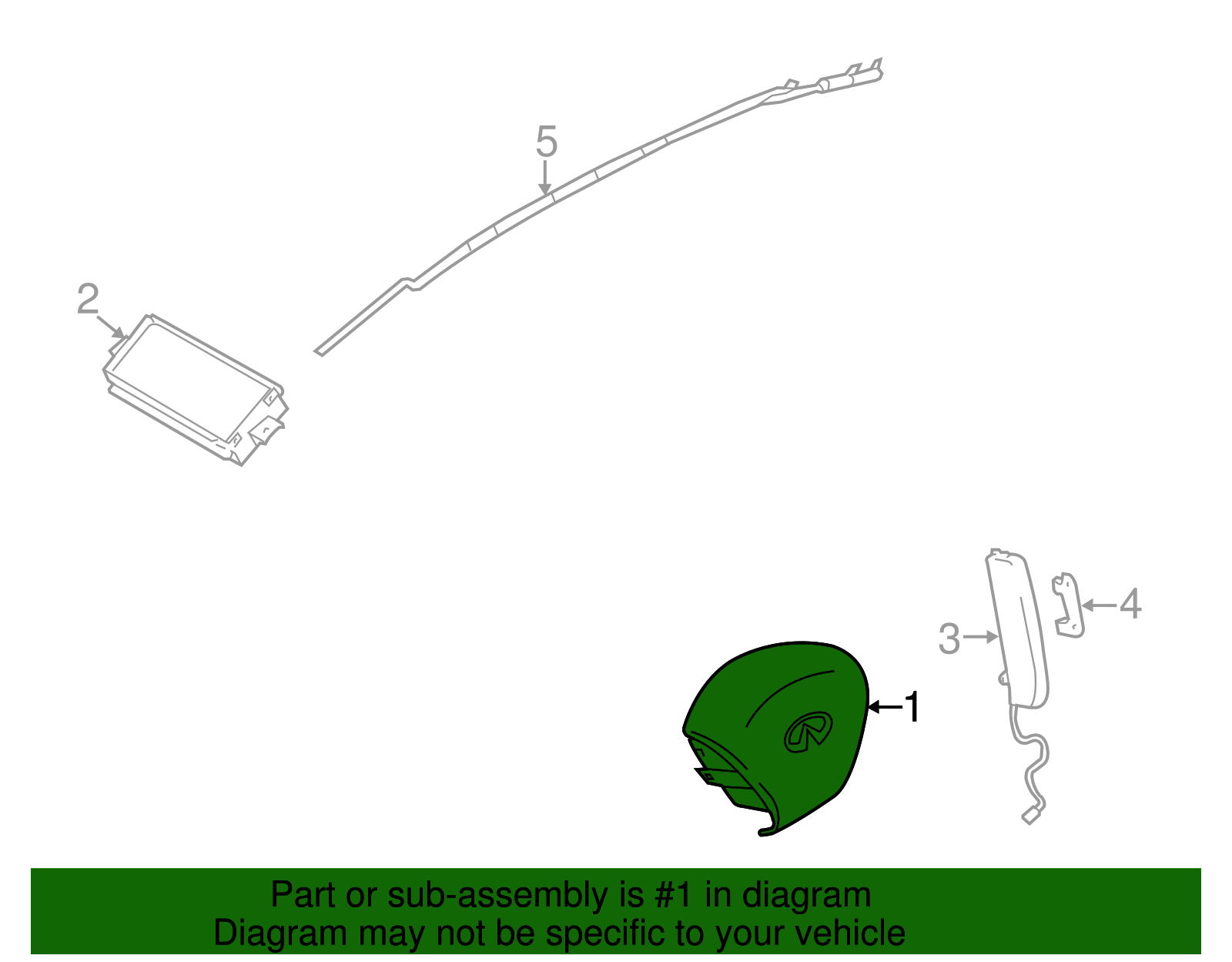 2011-2019 Infiniti Module Assembly - Air Bag, Driver K8510-1MA1A ...