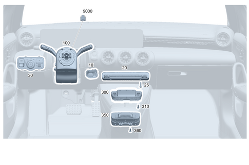 Switch in Instrument Panel and Center Console for 2026 Mercedes-Benz ...