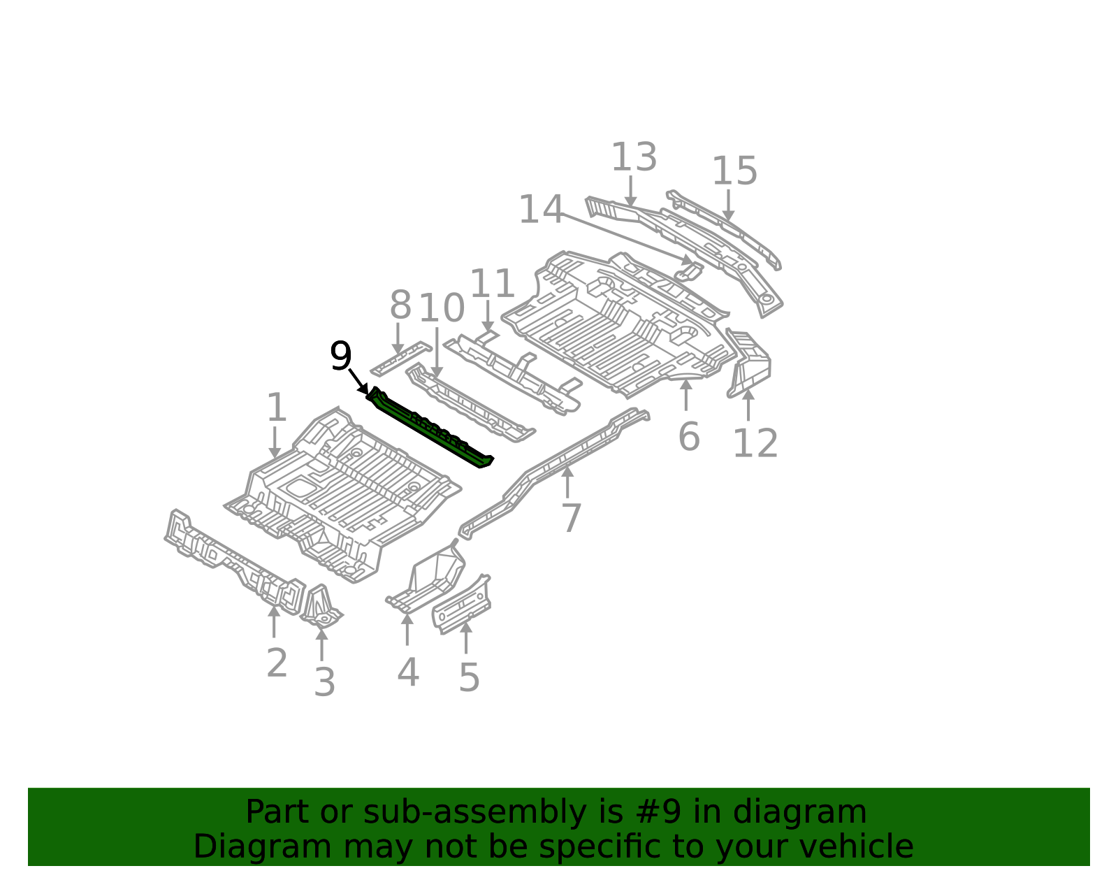 65551-3E100 - Floor Cross-Member 2003-2009 Kia Sorento | Kia.Parts Store