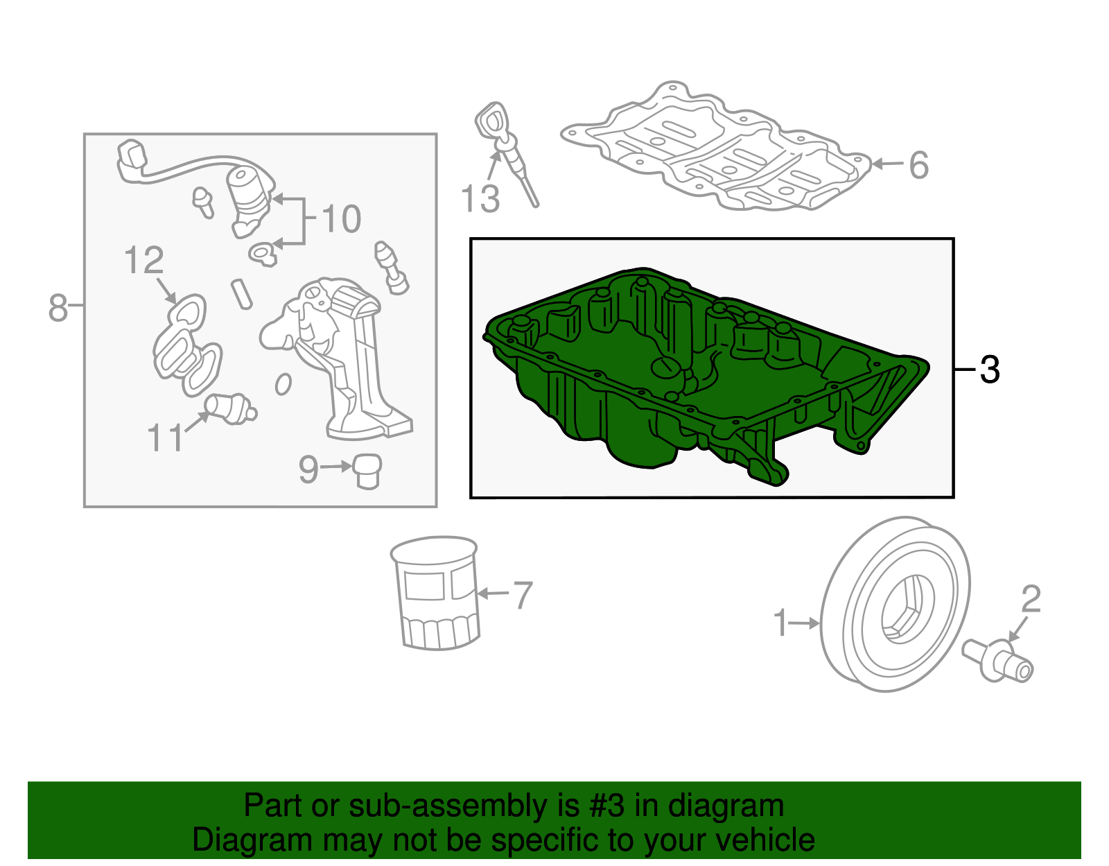 2004-2006 Acura TL Oil Pan Assembly 11200-RDA-A00 | Acura Automotive Parts