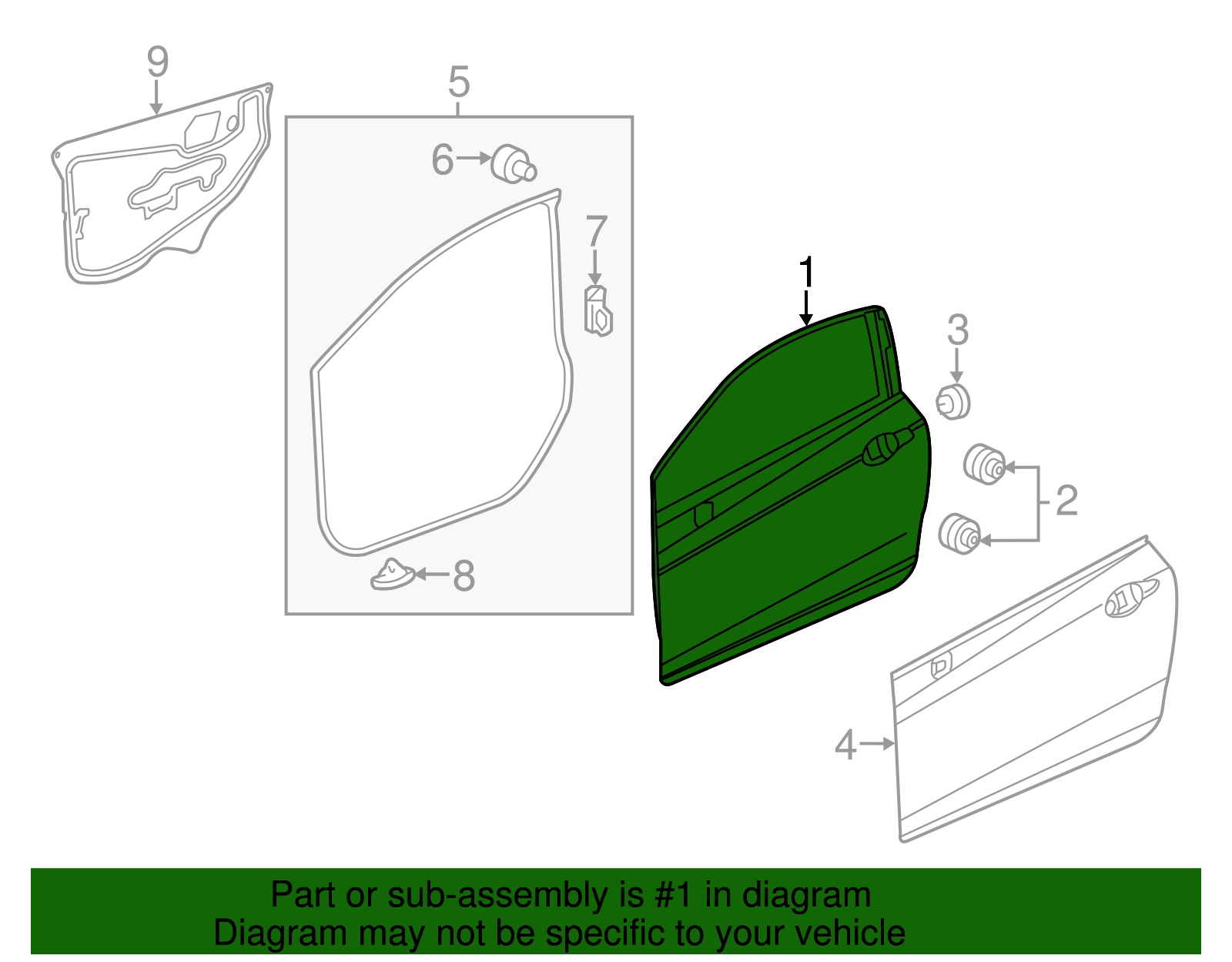67050-TS8-A91ZZ - Door Shell 2012-2015 Honda Civic | Honda Parts Online