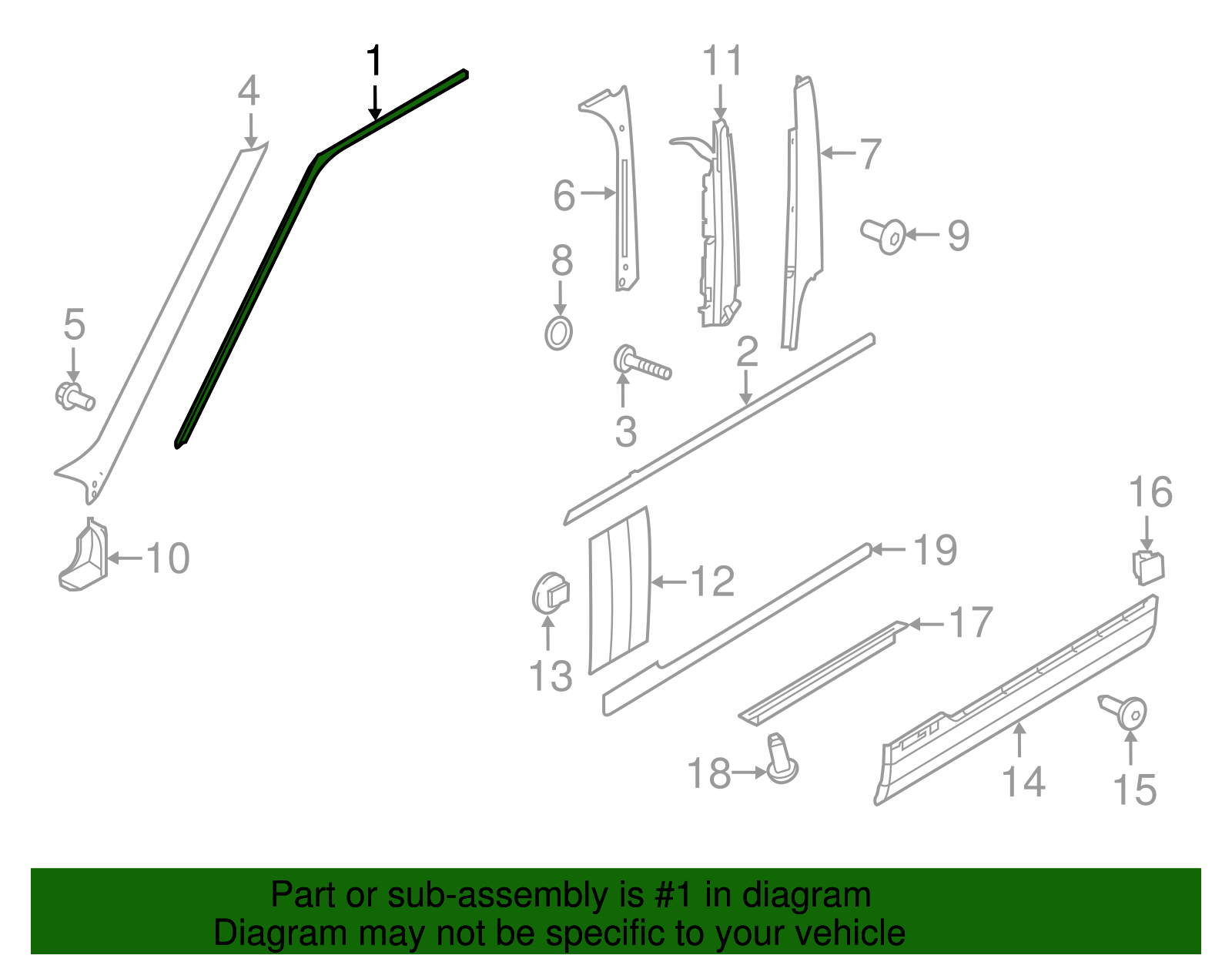 2013-2022 Land Rover Range Rover Upper Molding LR034038 | OEM Parts Online