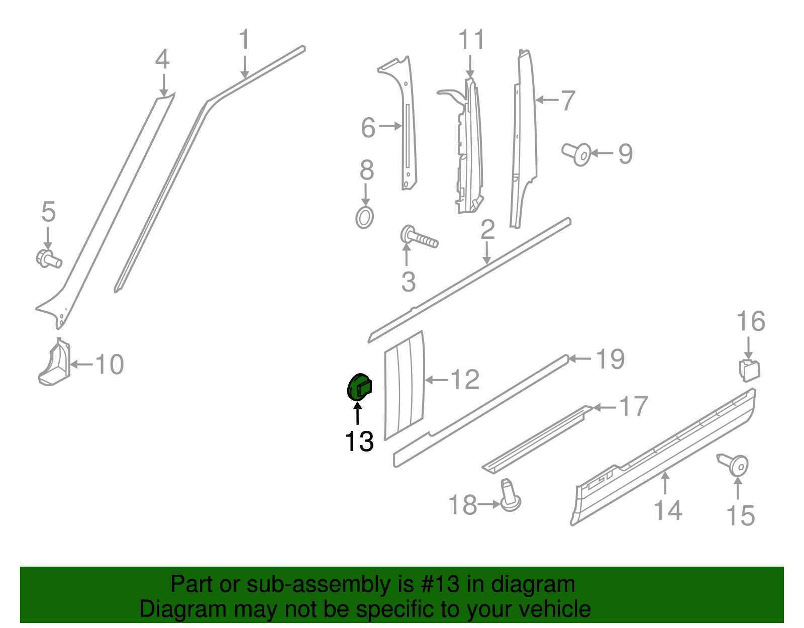 LR032984 - Wheel Opening Molding Retainer Clip - 2012-2020 Land-Rover ...