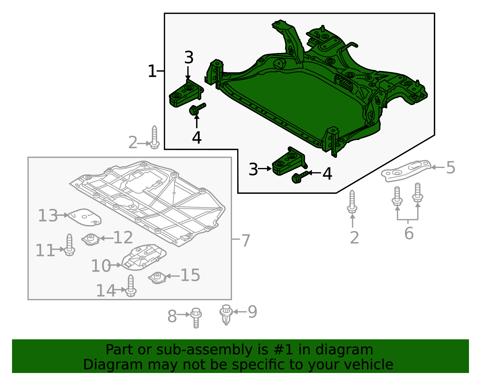 Genuine Toyota Engine Cradle part# 51201-WB001 for 2016-2020 Toyota ...