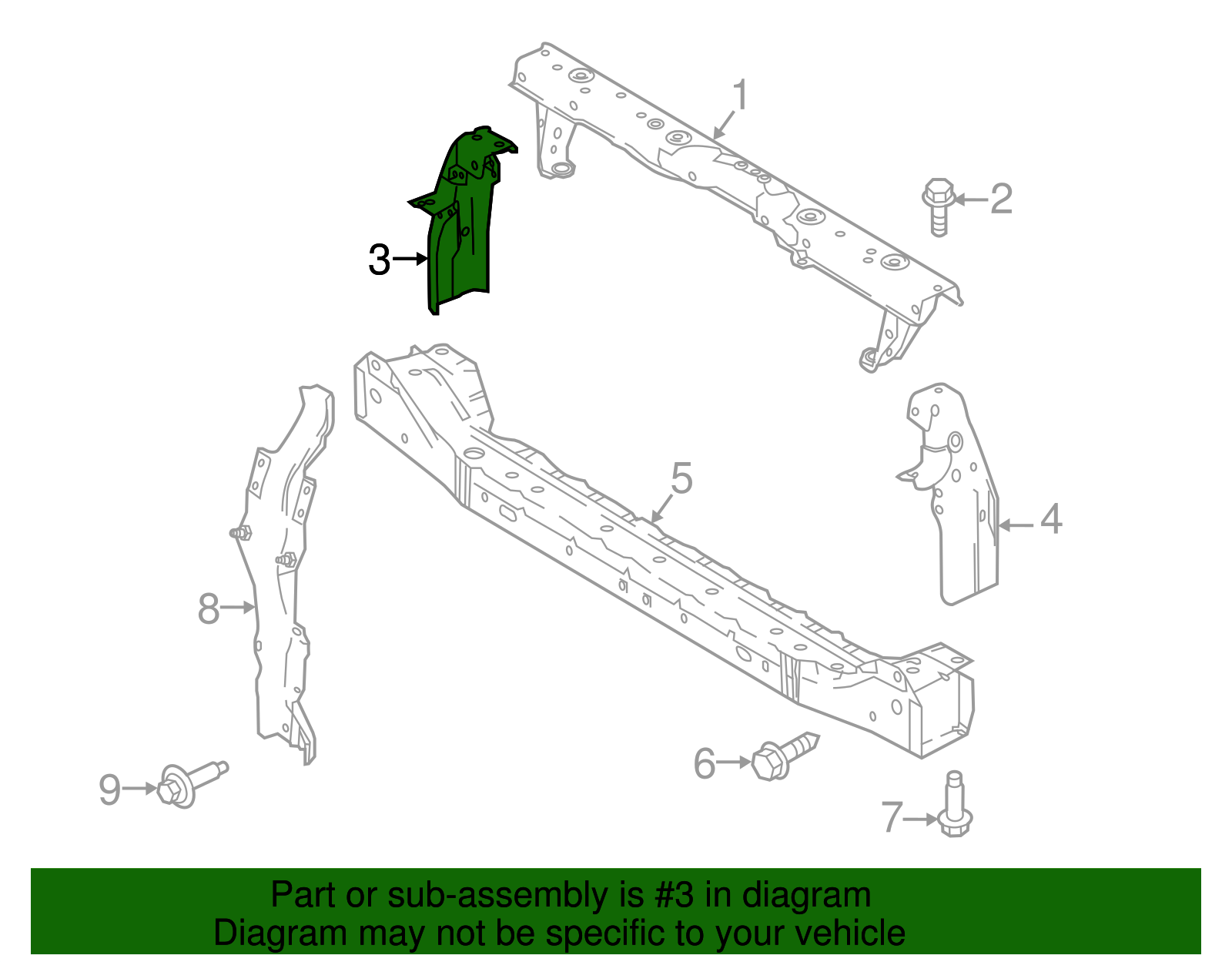 2013-2025 Nissan LEAF Side Support F2520-3NFMA | Bill Kay Nissan Parts
