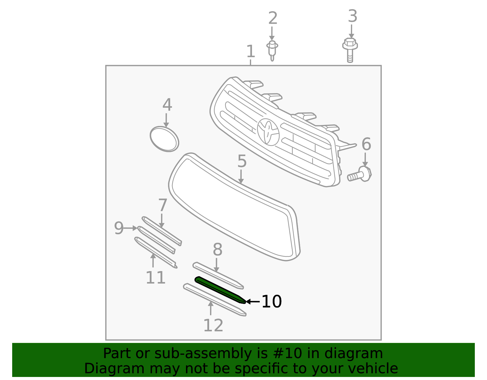 2008-2010 Toyota Highlander Center Molding 53126-0E030 | MotorMotor