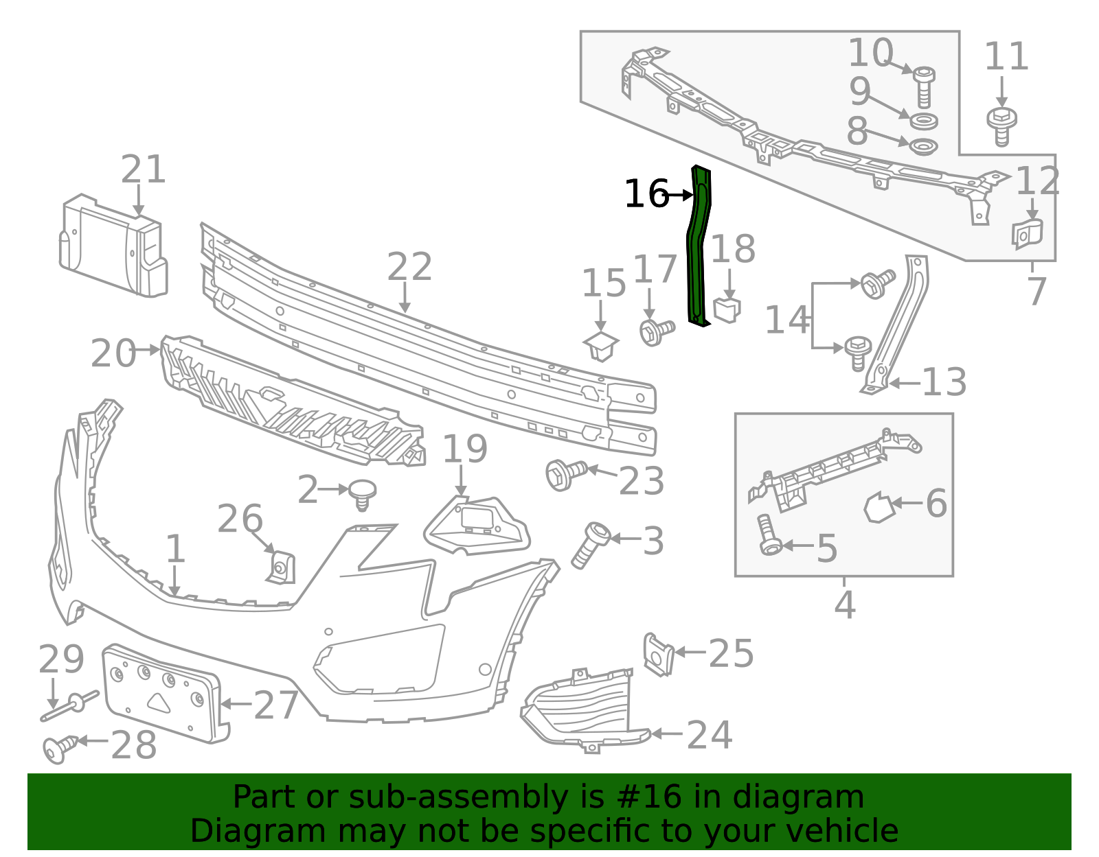 2017-2025 Cadillac XT5 Front Bumper Fascia Support Brace 23266488 | GM ...