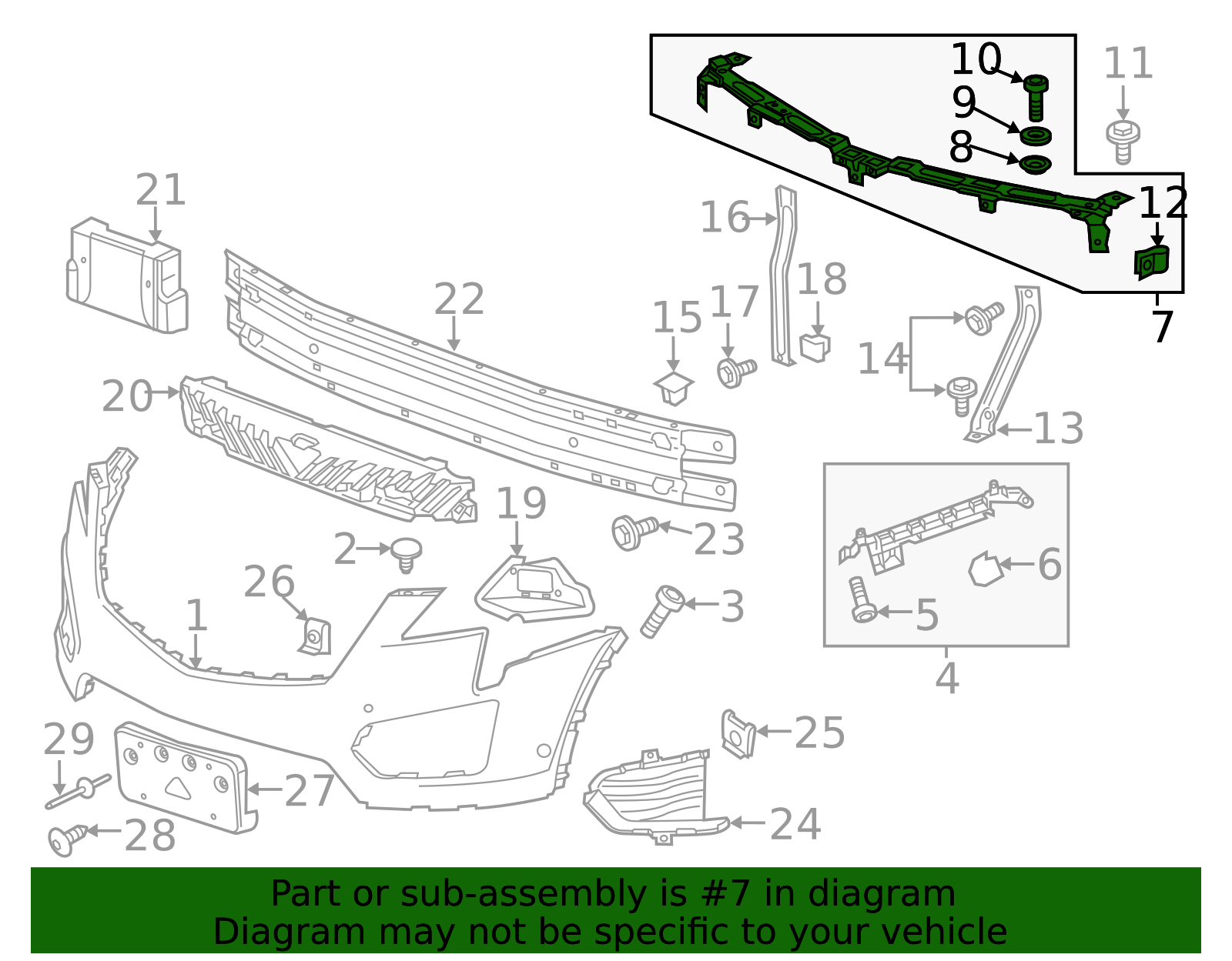 2017-2019 Cadillac XT5 Front Bumper Fascia Center Support 84113140 ...