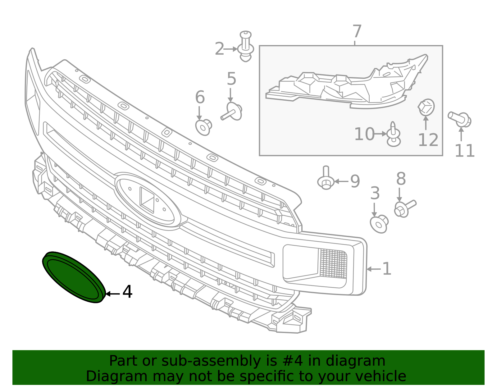 2015-2024 Ford | Grille Emblem | FL3Z-8213-A | Walls' Ford Parts