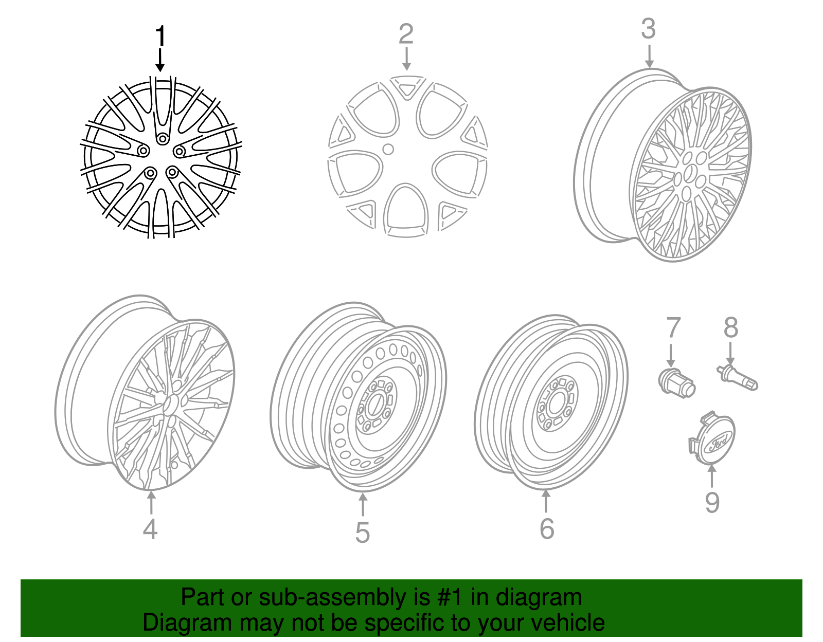 2012-2018 Ford Focus OEM NEW 2012-2018 Ford Focus Wheel Assembly CV6Z ...