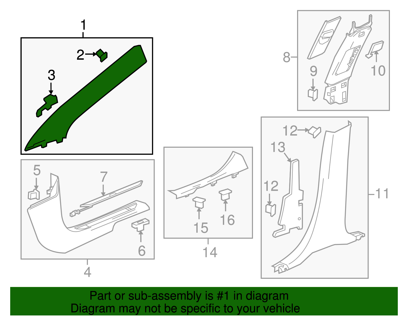 84691024 - Windshield Pillar Trim 2020-2025 Cadillac XT5 | Gateway ...