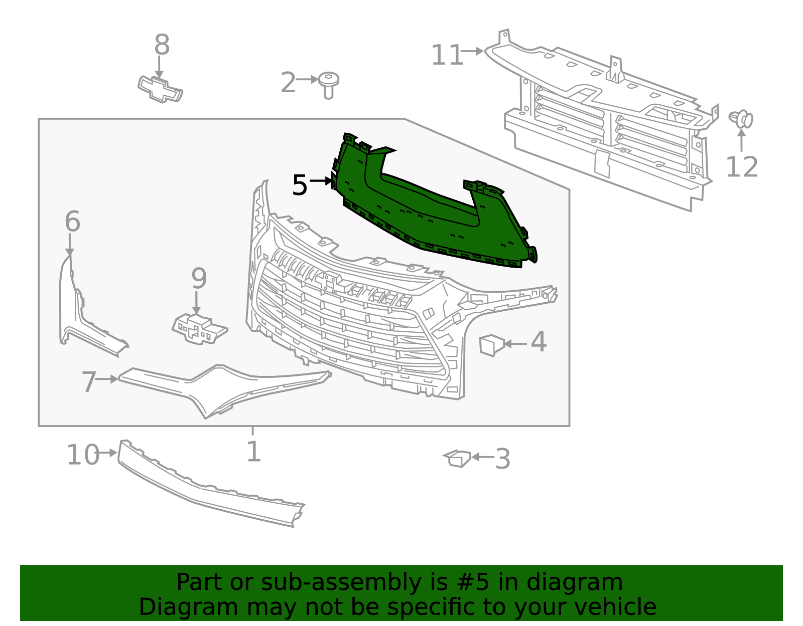 2019-2022 Chevrolet Blazer Front Grille Filler 84237877 | Shop Matick ...