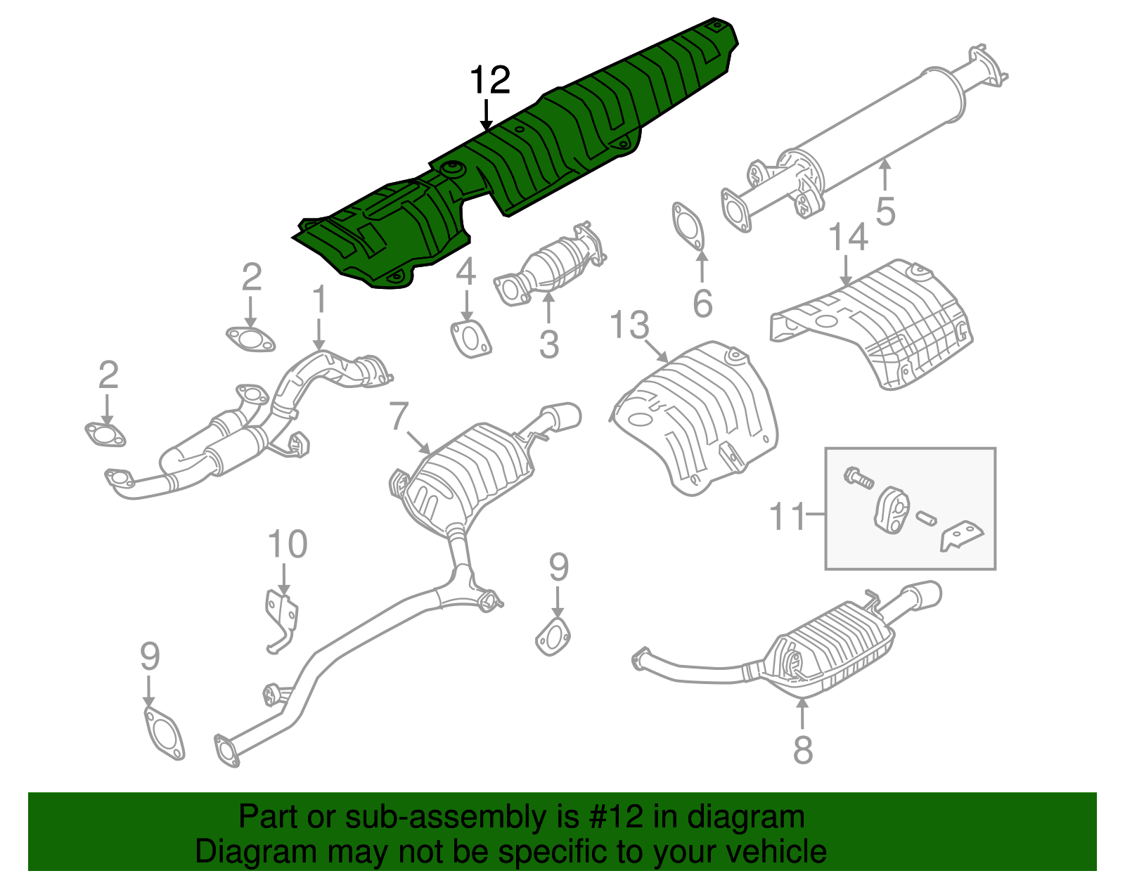 2007-2009 Kia Amanti Heat Shield 28790-3F200 | QuirkParts