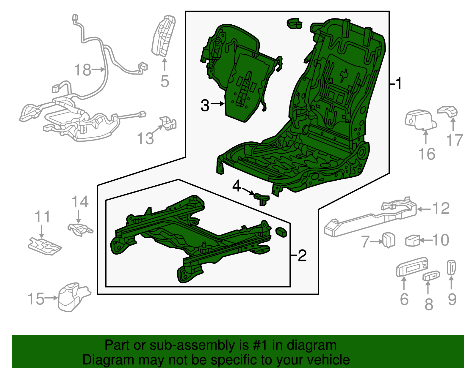 Genuine OEM Acura - Seat Frame Part# 81526-TX4-A31 | Acura Parts For Less