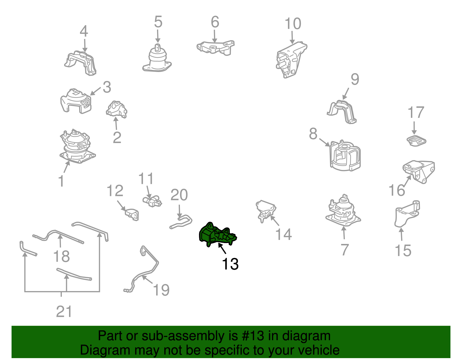 50850-STX-A03 - 2007-2009 Acura - Rubber Assembly, Transmission ...