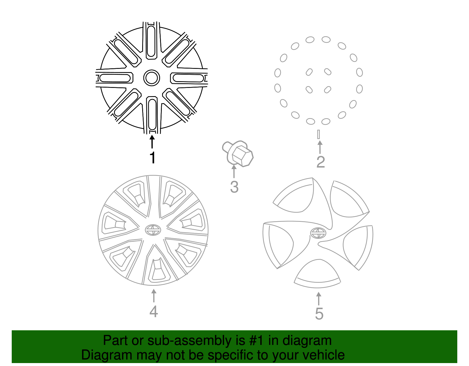 PT904-74100 - 16-In 8-Spoke Alloy Wheel - Graphite - 2012-2015 Scion iQ ...