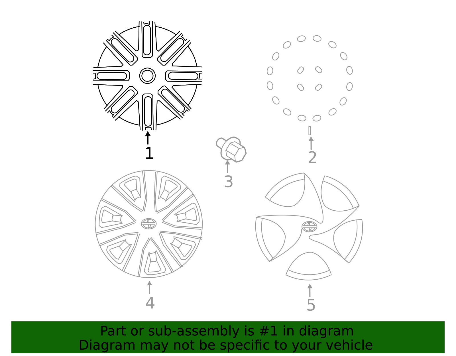 PT904-74100 - 16-In 8-Spoke Alloy Wheel - Graphite - 2012-2015 Scion iQ ...