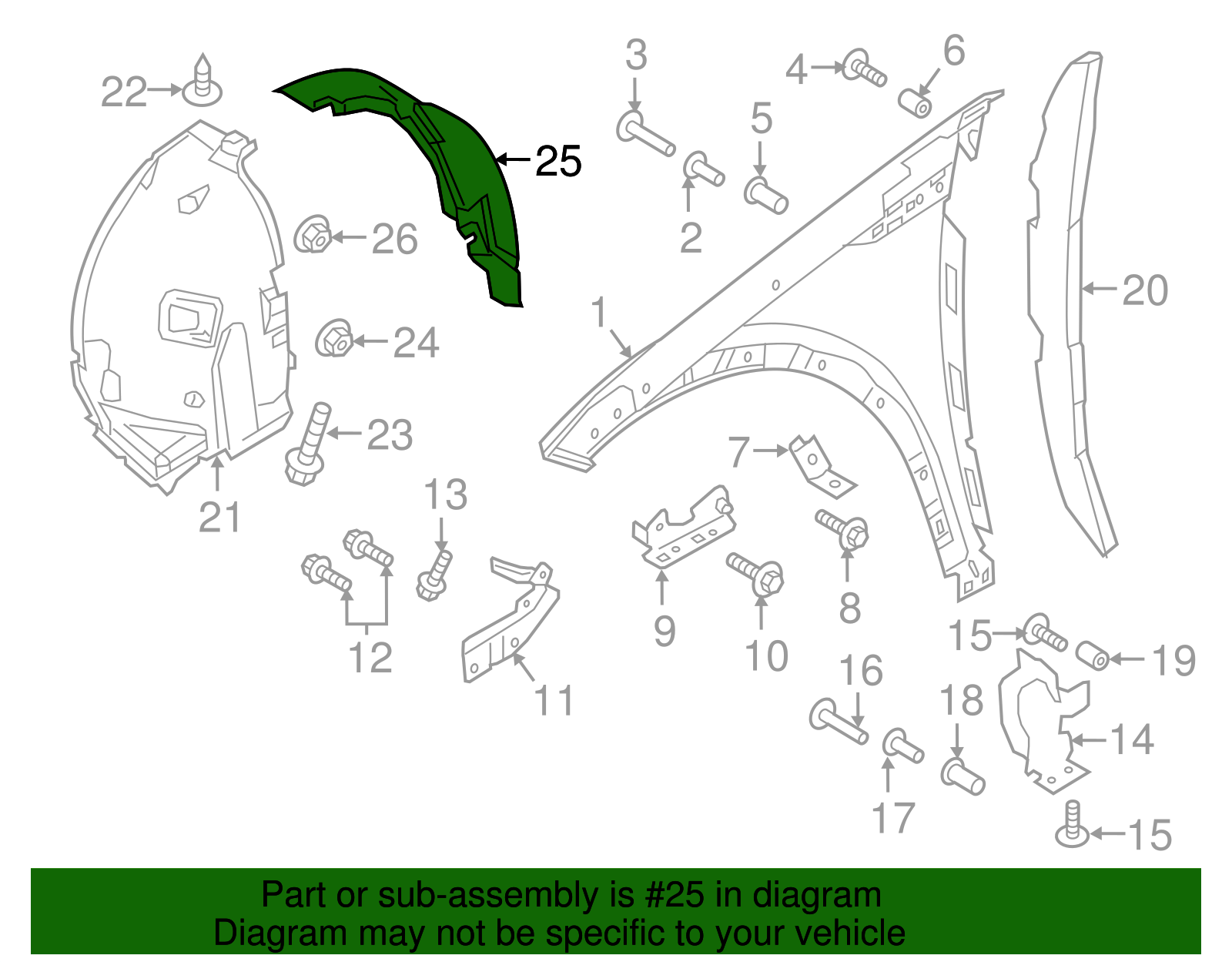 2018-2019 Land Rover Discovery Sport | Rear Fender Liner | LR096604 ...