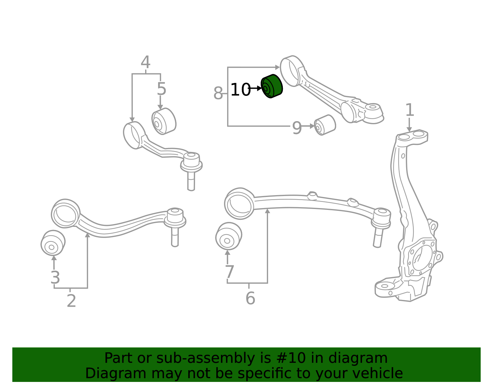 54551-3M000 - Rear Lower Control Arm Inner Bushing - 2009-2014 Hyundai ...