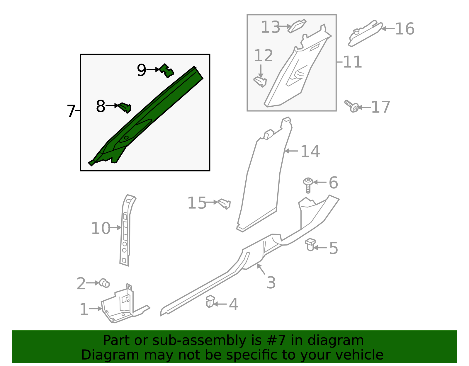 17A-867-234-P-82V - Windshield Pillar Trim 2019-2025 Volkswagen Jetta ...