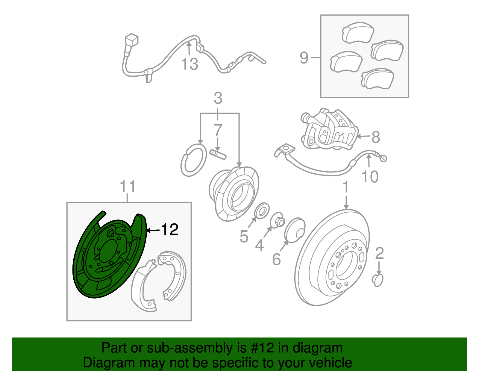 58251-4D500 - Backing Plate - 2007 2008 Hyundai Entourage | Conicelli ...