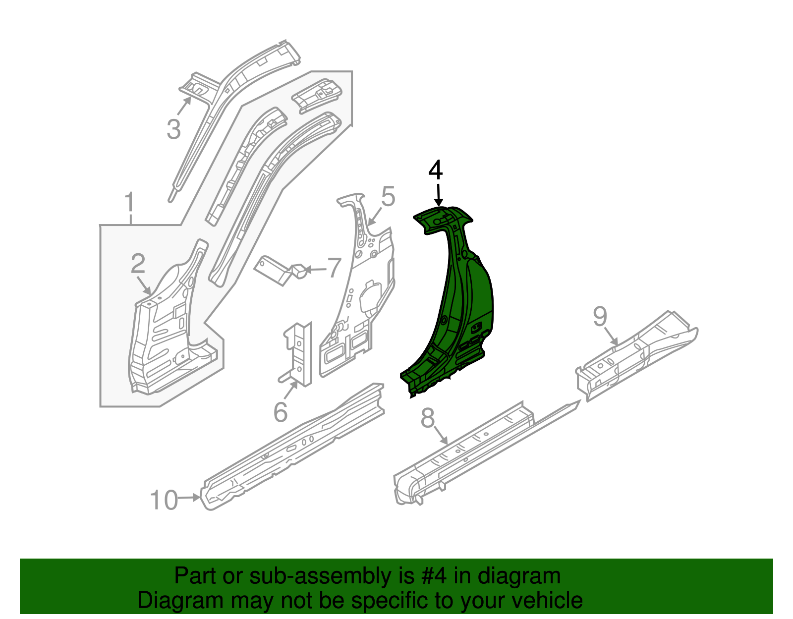 2009-2020 Nissan 370Z Lock Pillar Reinforced 76515-1EA0A | Team Nissan Inc.