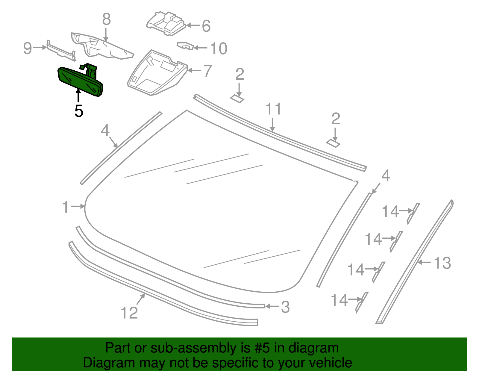 76400-TF0-A01 - 2015-2022 Honda - Mirror Assembly Rear-View (Day/Night ...
