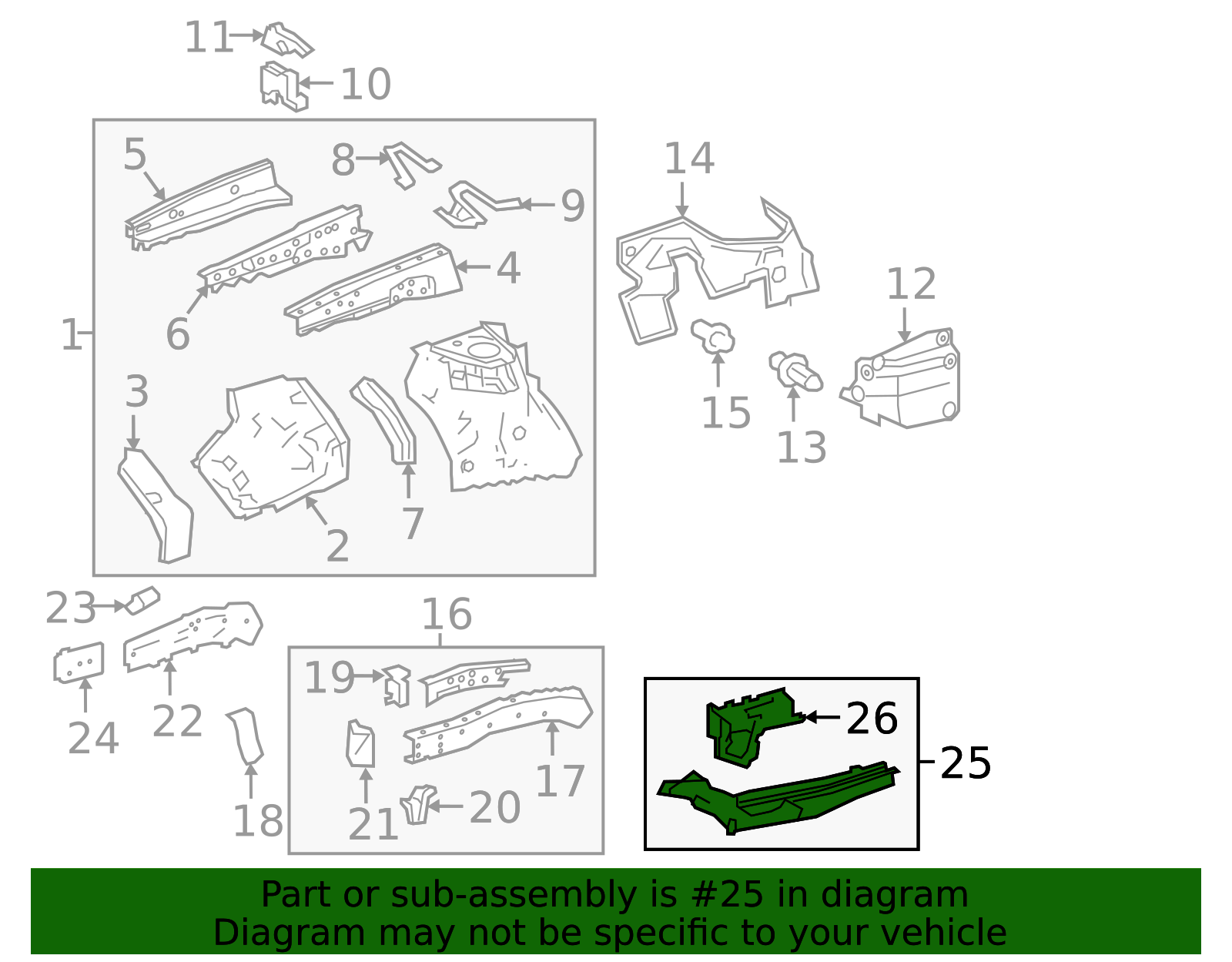 2016-2022 Lexus Rear Rail 57033-0E070 | OEM Parts Online