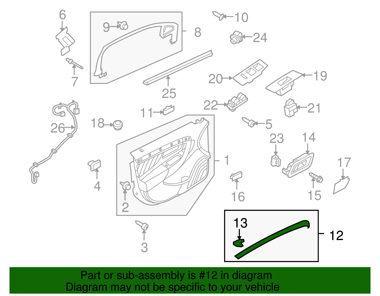 2013-2019 Ford Taurus | Trim Molding | AG1Z-54239A01-AB | Walls' Ford Parts