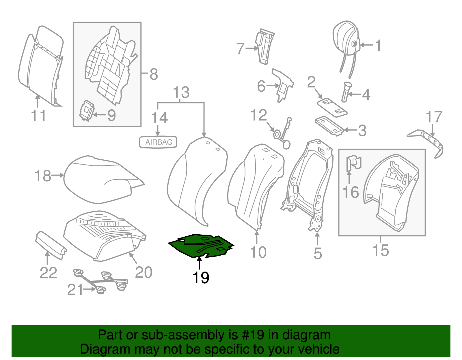 222-906-70-00-64 - Seat Cushion Heater 2014-2020 Mercedes-Benz | Mercedes-Benz Premier Parts