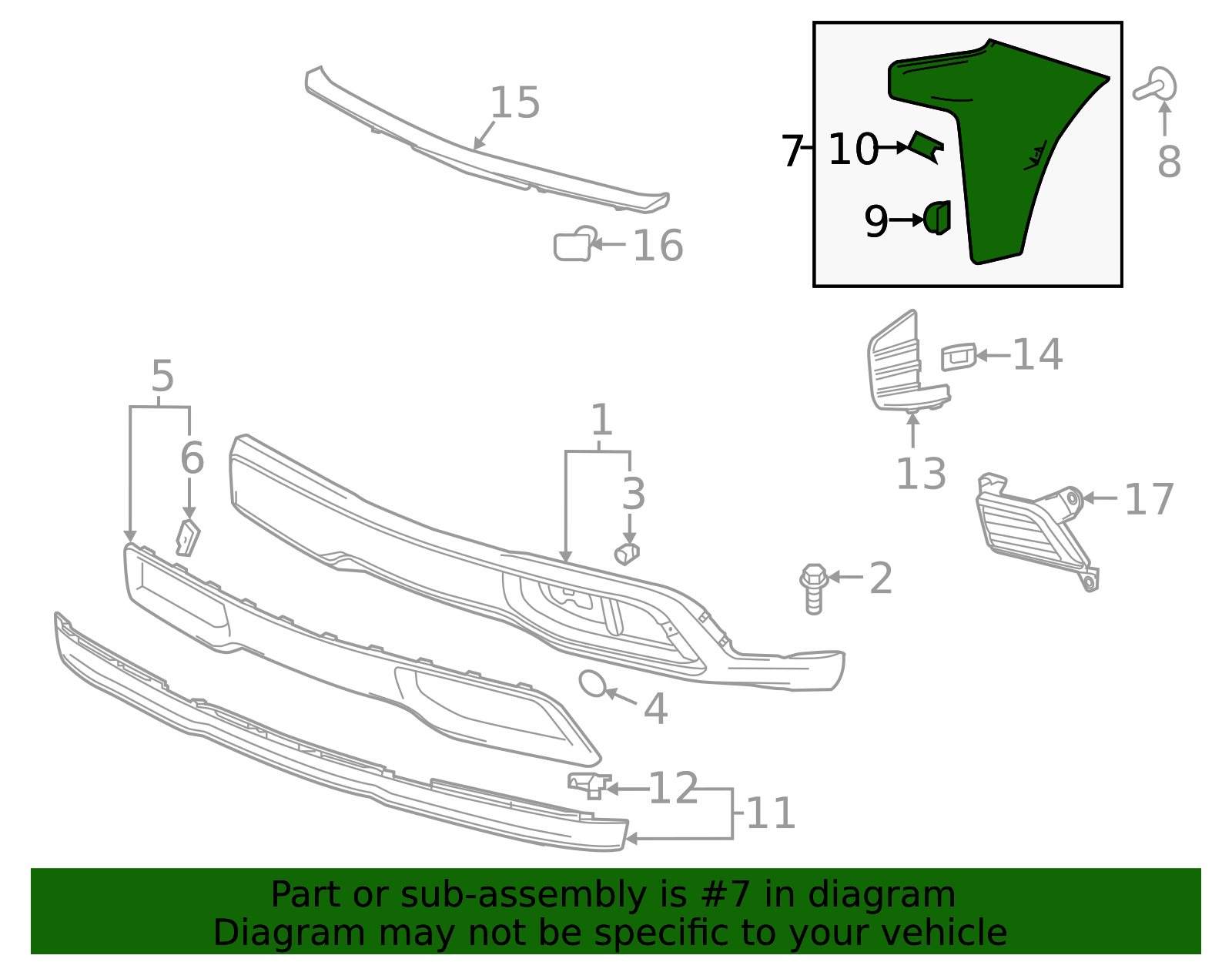 2019-2022 Chevrolet Front Passenger Side Bumper Outer Filler 84658018 ...