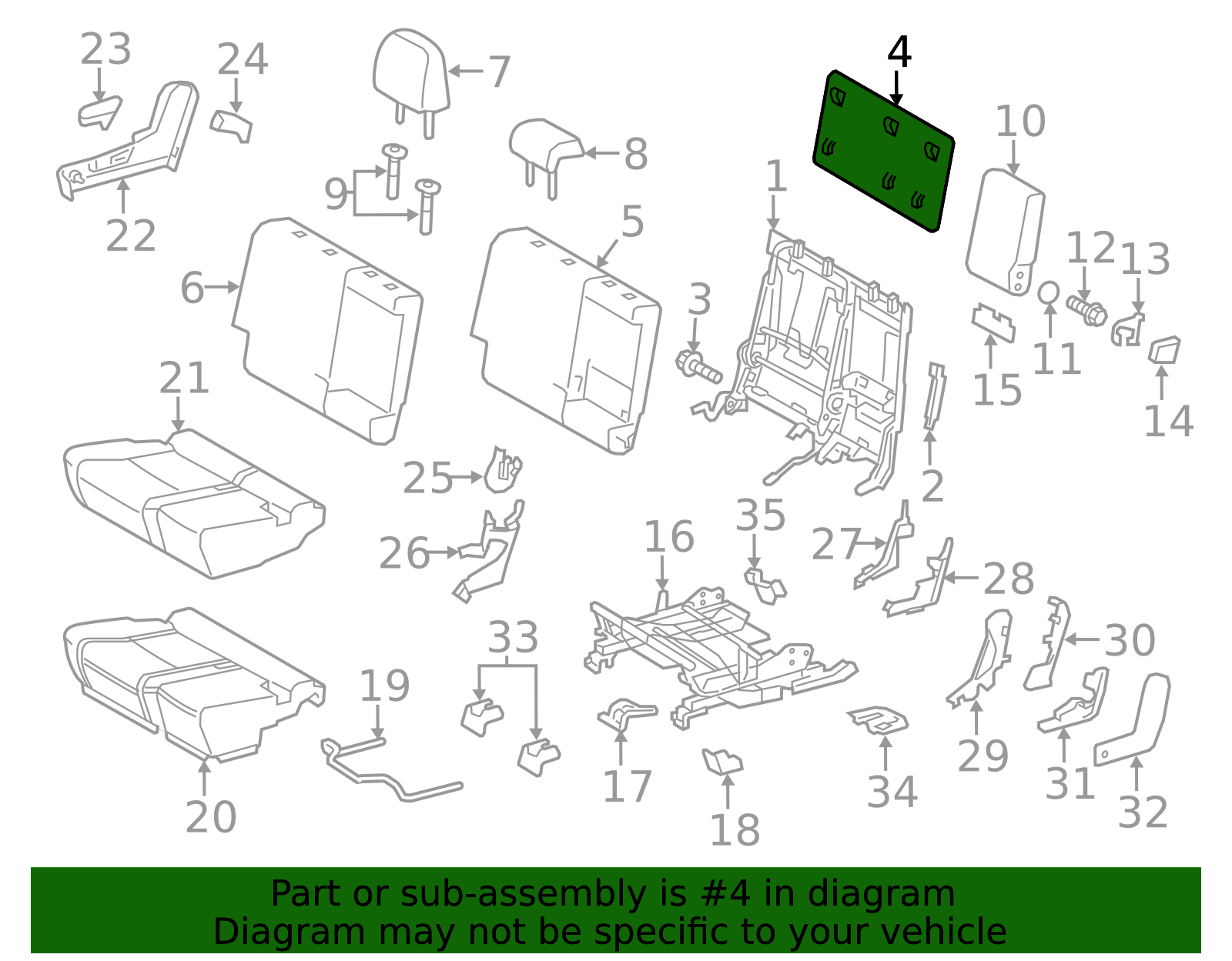 71881-47010-G0 - High-Quality Seat Back Panel for 2012-2014 Toyota ...