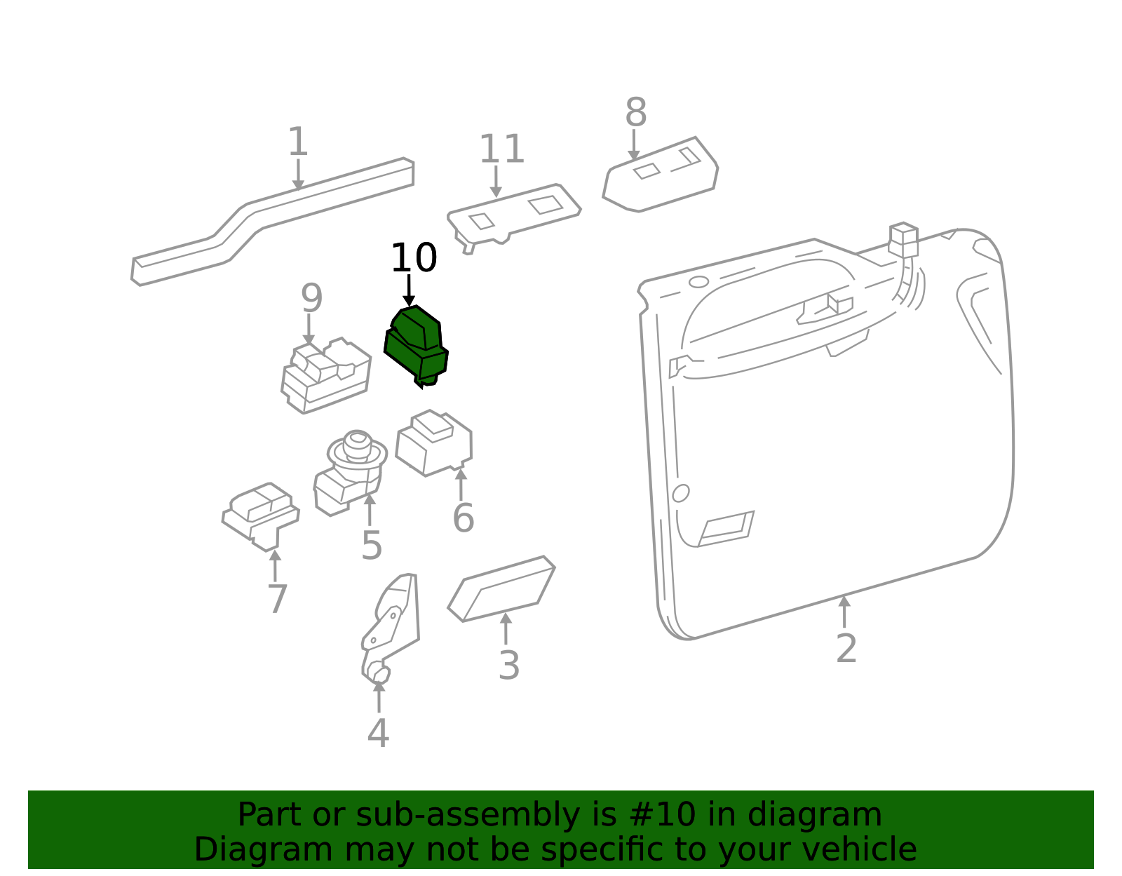 2011-2016 Ford | Motorcraft™ Door Lock Switch | SW-7289 | Walls' Ford Parts