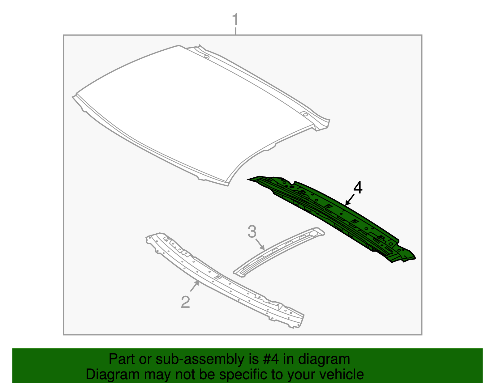 2009-2025 Nissan Rear Header 73230-1EA0A | Nissan Parts Central