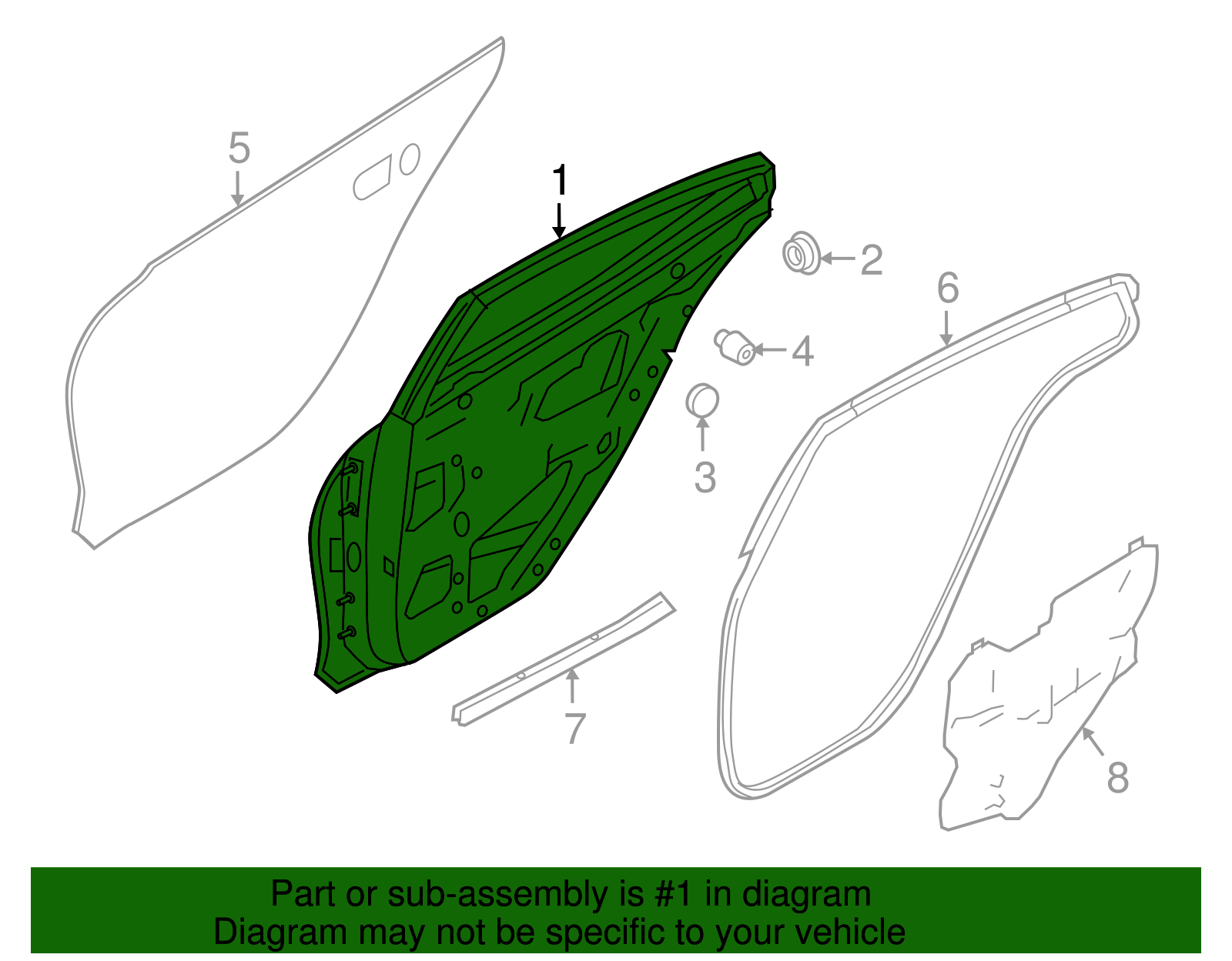 2016-2020 Nissan Maxima Door Shell - Driver's Side (LH) 82101-4RA0A ...