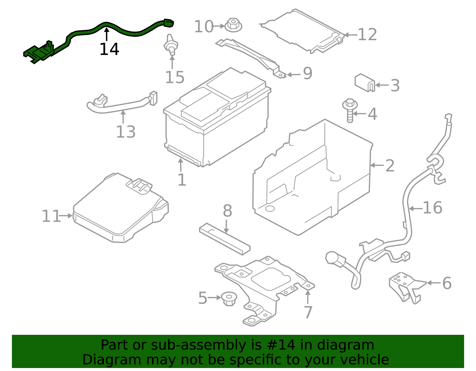 F1FZ-10C679-E - Negative Cable - 2012-2019 Ford | Lasco Auto Parts