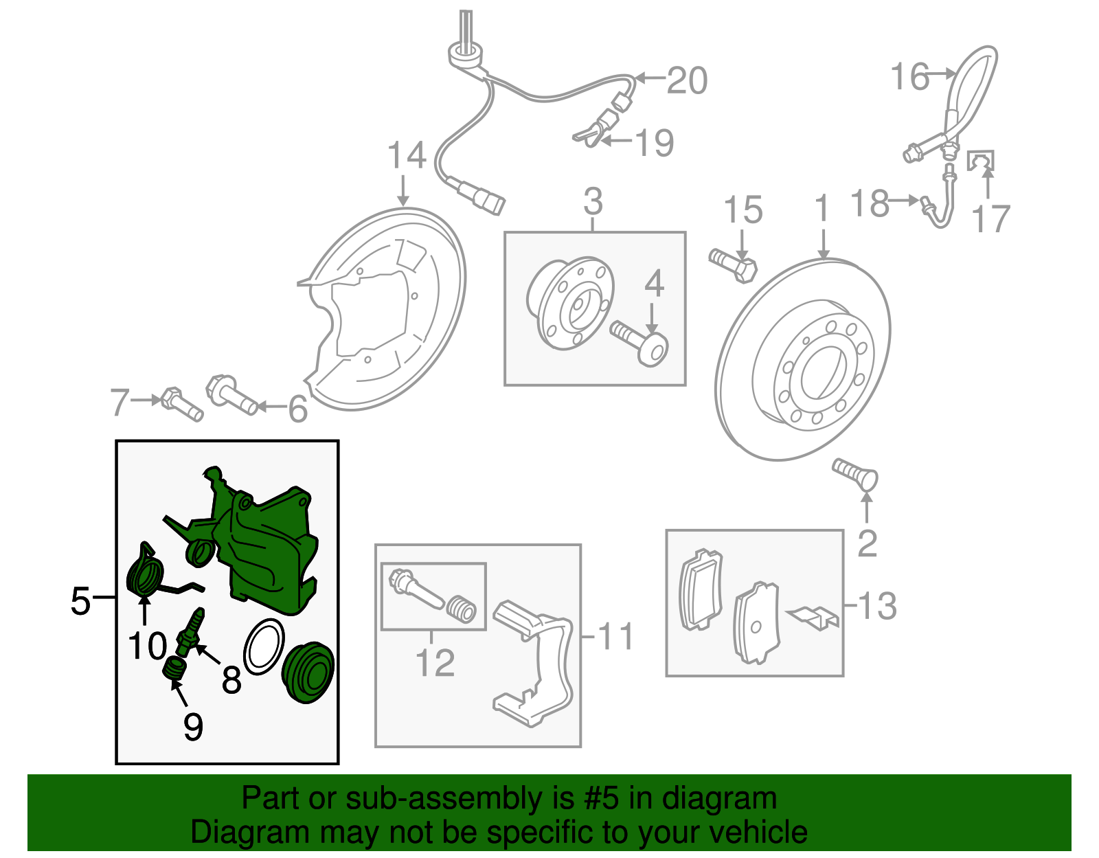 1K0-615-423-M - Disc Brake Caliper 2006-2015 Audi | Audi OEM Parts