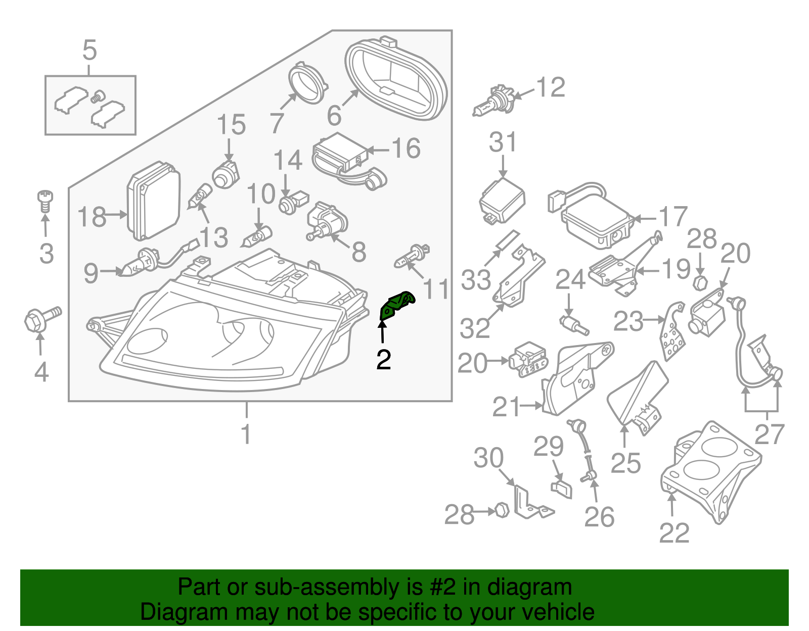 8N0-941-454 - Headlamp Assembly Bracket 2000-2006 Audi | Audi OEM Parts Guy