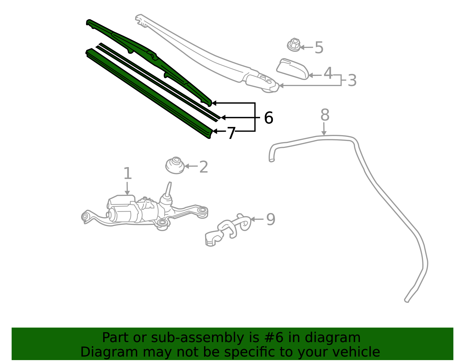 2010-2015 Toyota Back Glass Wiper Blade (Rear) 85242-47030 | OEM Parts ...