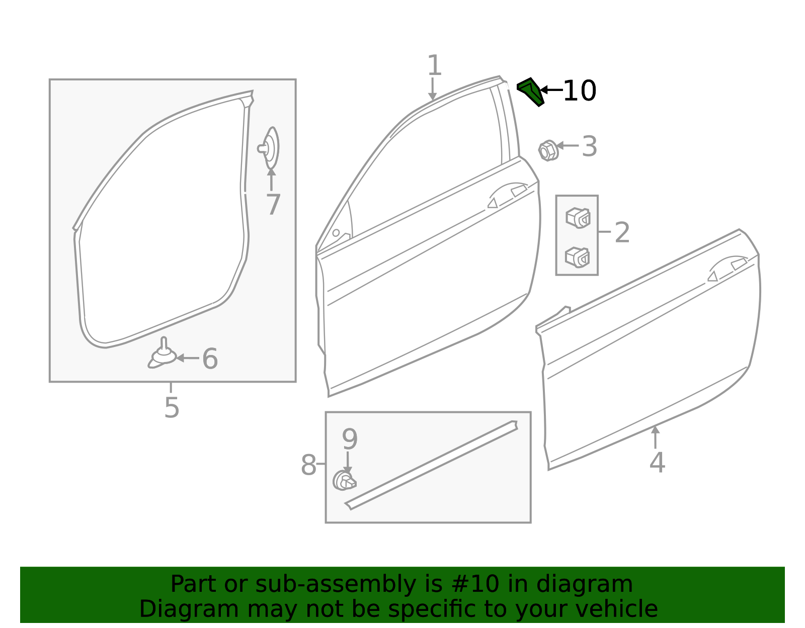 72496-T3L-A01 - Door Molding 2013-2017 Honda Accord | Honda Parts Online