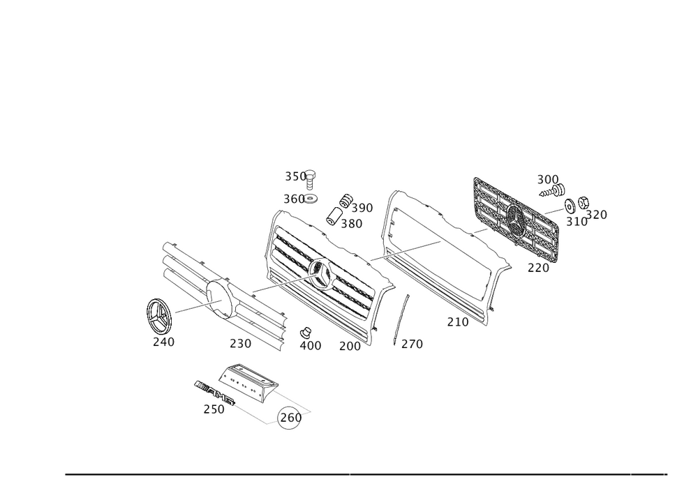 463-880-22-00 - Radiator Grille 2017-2018 Mercedes-Benz G550 4x4 ...