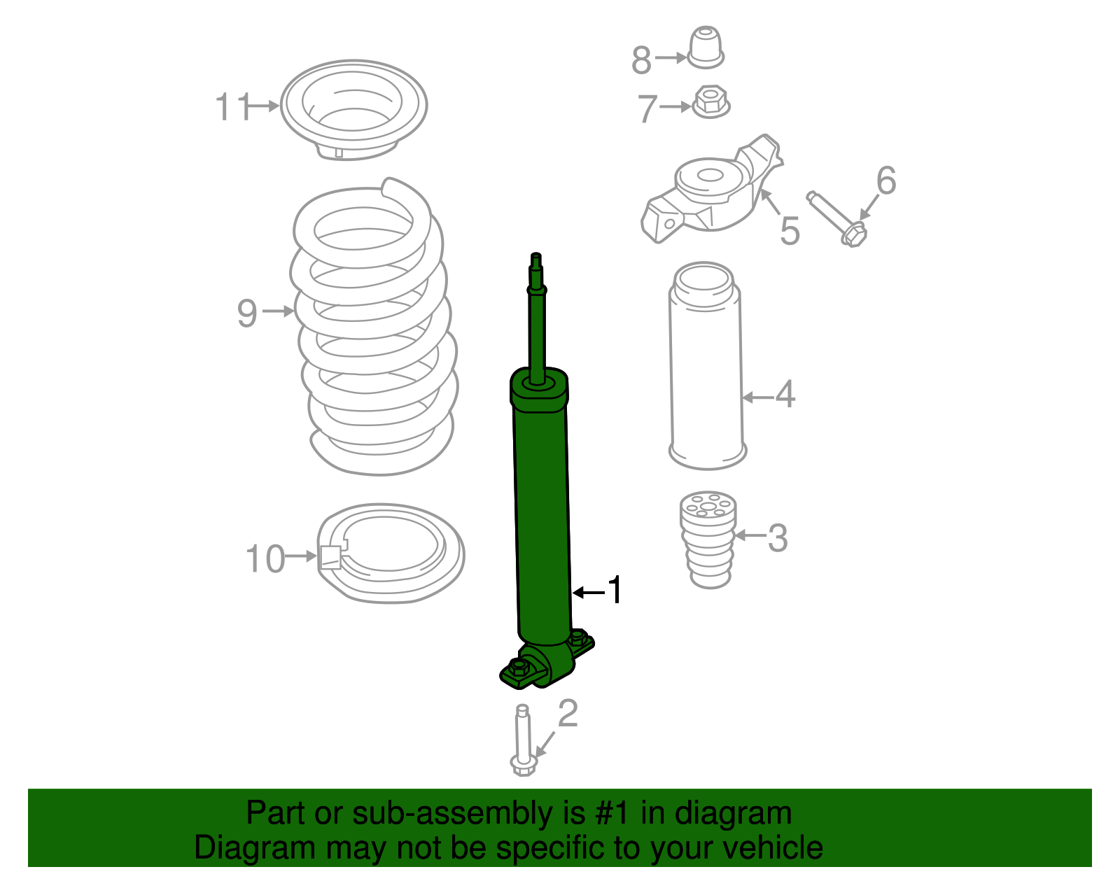 Genuine OEM Ford Part - Shock Absorber Assembly K2GZ-18125-AA | Genuine ...