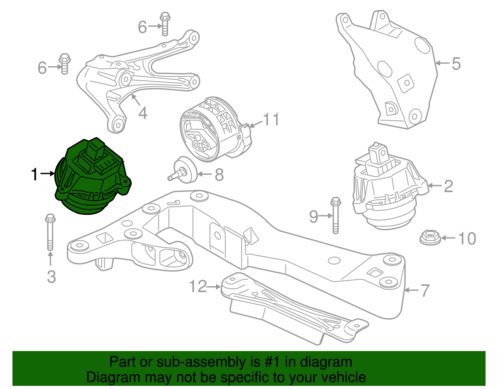 22116860496 - 2017-2024 BMW Mount (22-11-6-860-496) | BMW of South ...